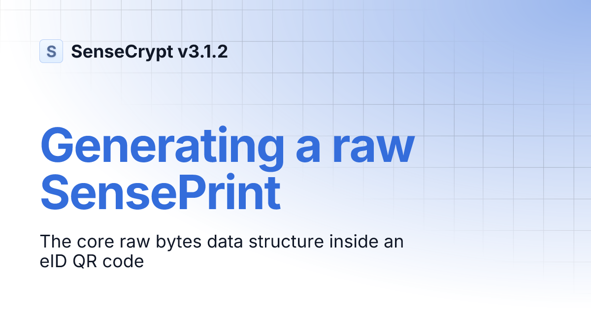 Generating a raw SensePrint | SenseCrypt v3.1.2