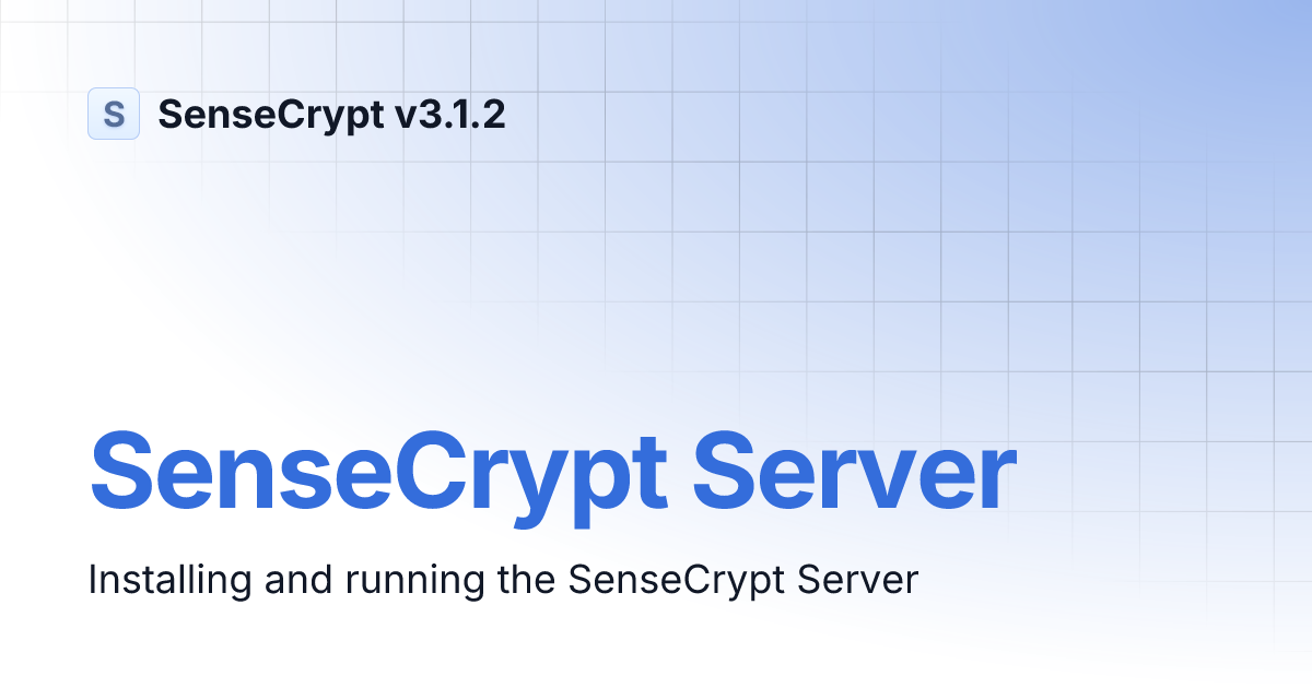 SenseCrypt Server | SenseCrypt v3.1.2