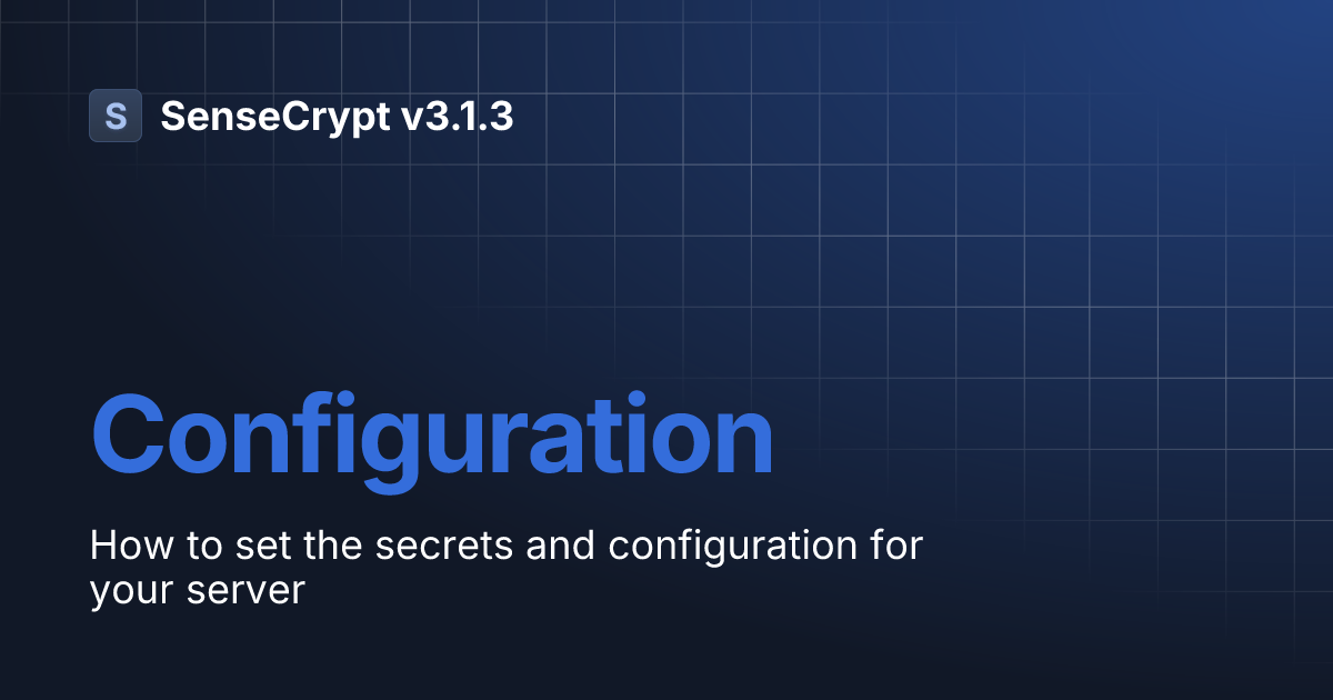 Configuration | SenseCrypt v3.1.3